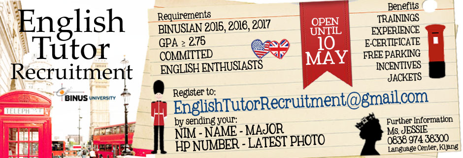 English Tutor 2014 Recruitment – Language Center